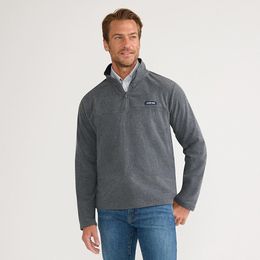 LANDS' END Anyweather Fleece-Pullover mit Rei&szlig;verschluss in Tall-Gr&ouml;&szlig;e, Herren, size: tall, Schwarz, Polyester, by Lands' End