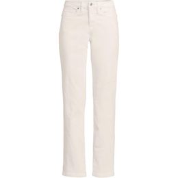 LANDS' END All-Day CoolMax Straight Fit Jeans Mid Waist in Petite-Gr&ouml;&szlig;e, Damen, size: petite, Elfenbein, by Lands' End