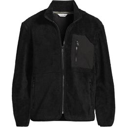 LANDS' END Aktiv Wolkenfleece-Jacke f&uuml;r Herren, Herren, size: regular, Schwarz, Baumwolle/Polyester, by Lands' End