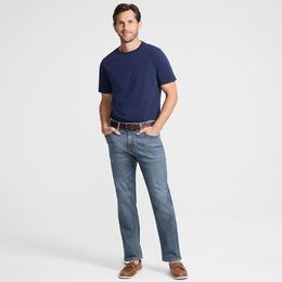 LANDS' END All-Day CoolMax Straight Fit Stretch-Jeans, Herren, size: regular, Blau, by Lands' End