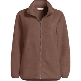 LANDS' END Teddyfleece-Jacke mit Rei&szlig;verschluss in Plus-Gr&ouml;&szlig;e, Damen, size: plus, Braun, Polyester, by Lands' End