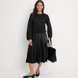 LANDS' END Pullover mit Schleife f&uuml;r Damen, Damen, size: regular, Schwarz, Metall/Polyester-Mischung, by Lands' End