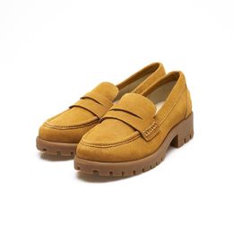 LANDS' END Leder-Pennyloafer mit Chunky Sohle f&uuml;r Damen, Damen, size: regular, Braun, Leder, by Lands' End