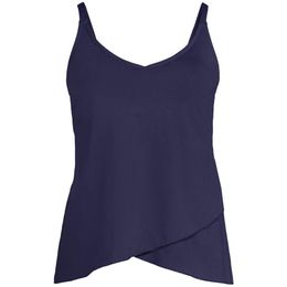 LANDS' END Tankinitop mit Tulpensaum chlorresistent f&uuml;r Damen in Plus-Gr&ouml;&szlig;e, Damen, size: plus, Blau, Nylon-Mischung, by Lands' End