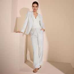 LANDS' END Weite Hose im Leinenmix f&uuml;r Damen, Damen, size: regular, Elfenbein, Leinen, by Lands' End