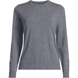 LANDS' END Pullover mit Rundausschnitt Silk Touch f&uuml;r Damen, Damen, size: regular, Grau, Polyester/Viskose/Polyester-Mischung, by Lands' End