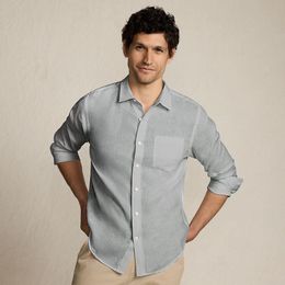 LANDS' END Premium Reinleinen-Hemd f&uuml;r Herren, Herren, size: regular, Gr&uuml;n, Leinen, by Lands' End