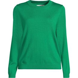 LANDS' END Merino-Pullover f&uuml;r Damen, Damen, size: regular, Gr&uuml;n, Wolle, by Lands' End