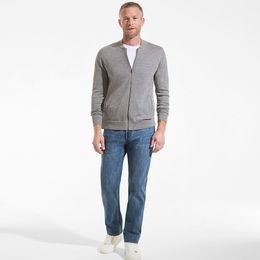 LANDS' END Merino-Cardigan mit Rei&szlig;verschluss f&uuml;r Herren, Herren, size: regular, Grau, Wolle, by Lands' End