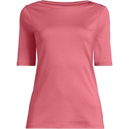 LANDS' END Supima-Shirt aus Baumwolle mit U-Boot-Ausschnitt in Plus-Gr&ouml;&szlig;e f&uuml;r Damen, Damen, size: plus, Rot, Baumwolle, by Lands' End
