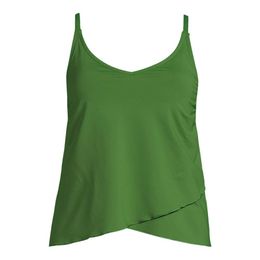 LANDS' END Tankinitop mit Tulpensaum chlorresistent f&uuml;r Damen, Damen, size: regular, Gr&uuml;n, Nylon-Mischung, by Lands' End
