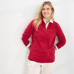 LANDS' END Anyweather Fleece-Pullover mit Rei&szlig;verschluss f&uuml;r Damen in Petite-Gr&ouml;&szlig;e, Damen, size: petite, Rot, Polyester, by Lands' End