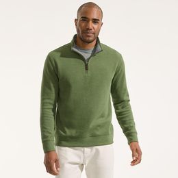 LANDS' END Rei&szlig;verschluss-Pullover aus Bedford-Ripp f&uuml;r Herren, Herren, size: regular, Gr&uuml;n, Baumwolle, by Lands' End