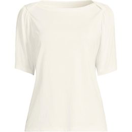 LANDS' END Supima-Shirt mit U-Boot-Ausschnitt f&uuml;r Damen in Plus-Gr&ouml;&szlig;e, Damen, size: plus, Elfenbein, Baumwolle, by Lands' End