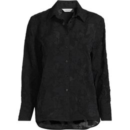 LANDS' END Bluse mit floraler Bestickung f&uuml;r Damen, Damen, size: regular, Schwarz, Baumwolle/Viskose/Baumwoll-Mischung, by Lands' End