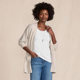 LANDS' END Langer Merino-Cardigan f&uuml;r Damen, Damen, size: regular, Braun, Wolle, by Lands' End