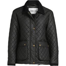 LANDS' END Gesteppte Wachsjacke aus Baumwolle f&uuml;r Damen, Damen, size: regular, Schwarz, Baumwoll-Mischung/Polyester-Mischung, by Lands' End
