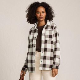 LANDS' END Anyweather Fleece-Hemdjacke f&uuml;r Damen, Damen, size: regular, Lila, Polyester, by Lands' End