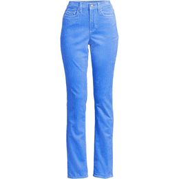 LANDS' END High Waist Breitcordhose Straight Fit f&uuml;r Damen in Petite-Gr&ouml;&szlig;e, Damen, size: petite, Blau, by Lands' End