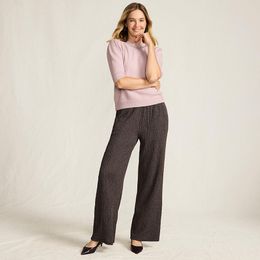 LANDS' END Crinkle-Jerseyhose mit weitem Bein f&uuml;r Damen in Petite-Gr&ouml;&szlig;e, Damen, size: petite, Braun, Polyester/Viskose/Polyester-Mischung, by Lands' End