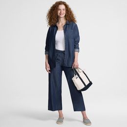 LANDS' END 7/8-Schlupfhose aus Lyocell-Mix in Petite-Gr&ouml;&szlig;e, Damen, size: petite, Blau, Baumwolle/Lyocell (Viskose), by Lands' End