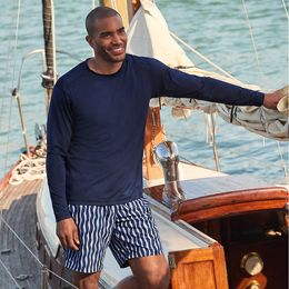LANDS' END Langarm-Badeshirt f&uuml;r Herren, Herren, size: regular, Blau, by Lands' End
