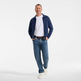 LANDS' END Cardigan aus Baumwolle mit Seide, Herren, size: regular, Blau, by Lands' End