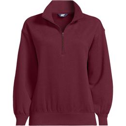 LANDS' END Serious Sweats Pullover mit Rei&szlig;verschluss f&uuml;r Damen in Plus-Gr&ouml;&szlig;e, Damen, size: plus, Rot, Baumwoll-Mischung/Polyester-Mischung, by Lands' End