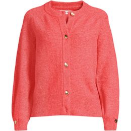 LANDS' END Wool Touch Cardigan mit Rundausschnitt f&uuml;r Damen in Petite-Gr&ouml;&szlig;e, Damen, size: petite, Pink, Wolle/Polyester/Nylon, by Lands' End