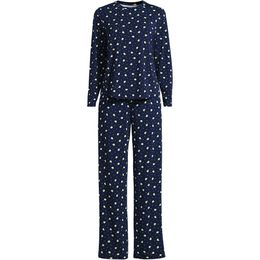 LANDS' END Pyjama-Set mit Cooling-Finish, Damen, size: regular, Blau, by Lands' End