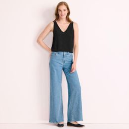 LANDS' END Recover Jeans High Waist mit extraweitem Bein f&uuml;r Damen, Damen, size: regular, Blau, Elasthan/Baumwoll-Mischung/Polyester-Mischung, by Lands' End