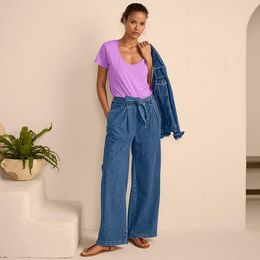 LANDS' END Weite Paperbag-Jeans f&uuml;r Damen, Damen, size: regular, Blau, Lyocell (Viskose)/Baumwoll-Mischung, by Lands' End