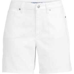 LANDS' END Soft Denim Mid Waist Jeansshorts 18 cm in Plus-Gr&ouml;&szlig;e, Damen, size: plus, Wei&szlig;, Baumwoll-Mischung, by Lands' End