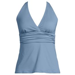LANDS' END Tankinitop mit V-Ausschnitt f&uuml;r Damen in E-Cup, Damen, size: regular, Blau, Nylon-Mischung, by Lands' End