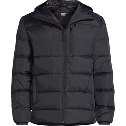 LANDS' END Daunen-Steppjacke mit Kapuze f&uuml;r Herren, Herren, size: regular, Schwarz, Polyester/Nylon/Daunen, by Lands' End