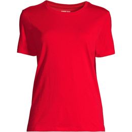 LANDS' END Supima Kurzarm-Shirt mit rundem Ausschnitt f&uuml;r Damen in Plus-Gr&ouml;&szlig;e, Damen, size: plus, Rot, Baumwolle, by Lands' End