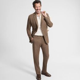 LANDS' END Classic Fit Business-Hose aus Leinenmix f&uuml;r Herren, Herren, size: regular, Braun, Leinen/Baumwoll-Mischung/Viskose-Mischung, by Lands' End