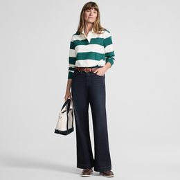 LANDS' END All-Day CoolMax Jeans Mid Waist mit weitem Bein, Damen, size: regular, Blau, by Lands' End