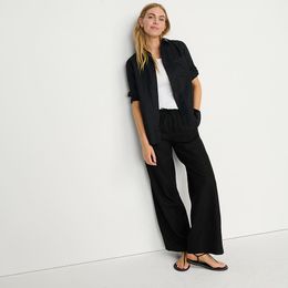 LANDS' END Weite Schlupfhose aus Leinenmix f&uuml;r Damen, Damen, size: regular, Schwarz, Leinen/Viskose, by Lands' End