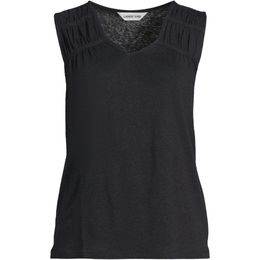LANDS' END &Auml;rmelloses Soft FlowTop aus Leinenmix in Plus-Gr&ouml;&szlig;e, Damen, size: plus, Schwarz, Leinen/Baumwolle Modal, by Lands' End