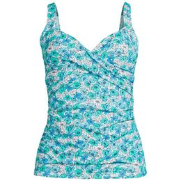 LANDS' END Tankinitop CHLORRESISTENT mit V-Ausschnitt Gemustert f&uuml;r Damen, Damen, size: regular, Blau, Nylon-Mischung, by Lands' End