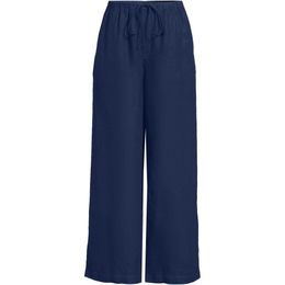 LANDS' END Premium Reinleinen-Schlupfhose in 7/8-L&auml;nge in Plus-Gr&ouml;&szlig;e, Damen, size: plus, Blau, Leinen, by Lands' End