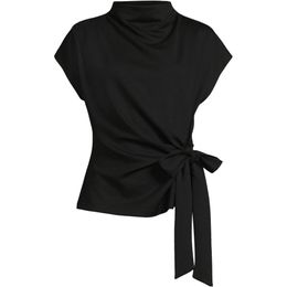 LANDS' END Jerseyshirt mit Knotendetail f&uuml;r Damen in Plus-Gr&ouml;&szlig;e, Damen, size: plus, Schwarz, by Lands' End