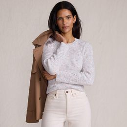 LANDS' END Rippstrick-Pullover aus Baumwollmix f&uuml;r Damen, Damen, size: regular, Orange, Polyacryl/Viskose/Baumwoll-Mischung, by Lands' End