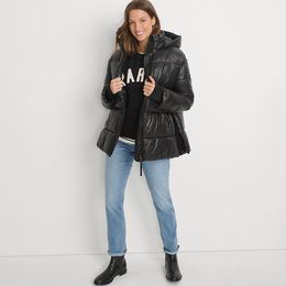 LANDS' END Wasserabweisende gl&auml;nzende Steppjacke f&uuml;r Damen, Damen, size: regular, Schwarz, by Lands' End