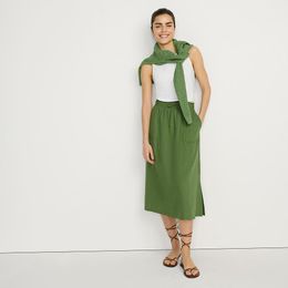LANDS' END Midirock aus Leinenmix f&uuml;r Damen, Damen, size: regular, Gr&uuml;n, Leinen/Viskose, by Lands' End