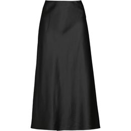 LANDS' END Satin-Midirock f&uuml;r Damen, Damen, size: regular, Schwarz, Polyester, by Lands' End