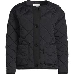 LANDS' END Kragenlose FeatherFree&trade; Steppjacke in Petite-Gr&ouml;&szlig;e, Damen, size: petite, Schwarz, Nylon, by Lands' End