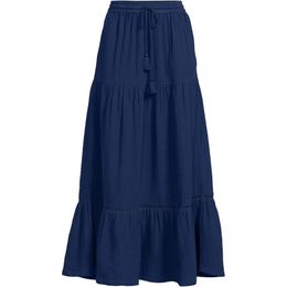 LANDS' END Maxi-Stufenrock aus Musselin f&uuml;r Damen in Plus-Gr&ouml;&szlig;e, Damen, size: plus, Blau, Baumwolle, by Lands' End