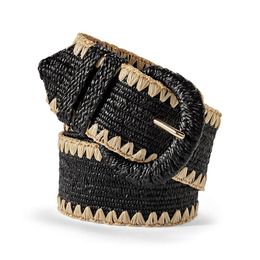 LANDS' END Raffia-G&uuml;rtel f&uuml;r Damen, Damen, size: regular, Zweifarbig, by Lands' End